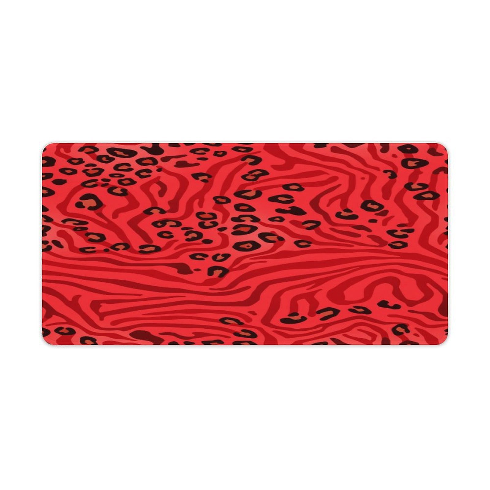 Red Leopard Zebra Print Mouse Pad Large Anti-Slip Rubber Gaming Mouse ...