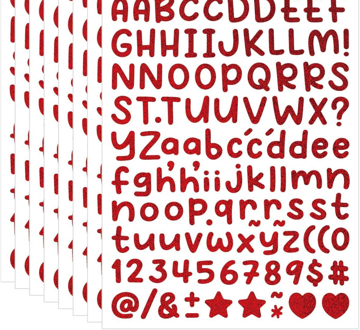 Red Letter Stickers Vinyl Alphabet Decals, Self Adhesive Labels for ...
