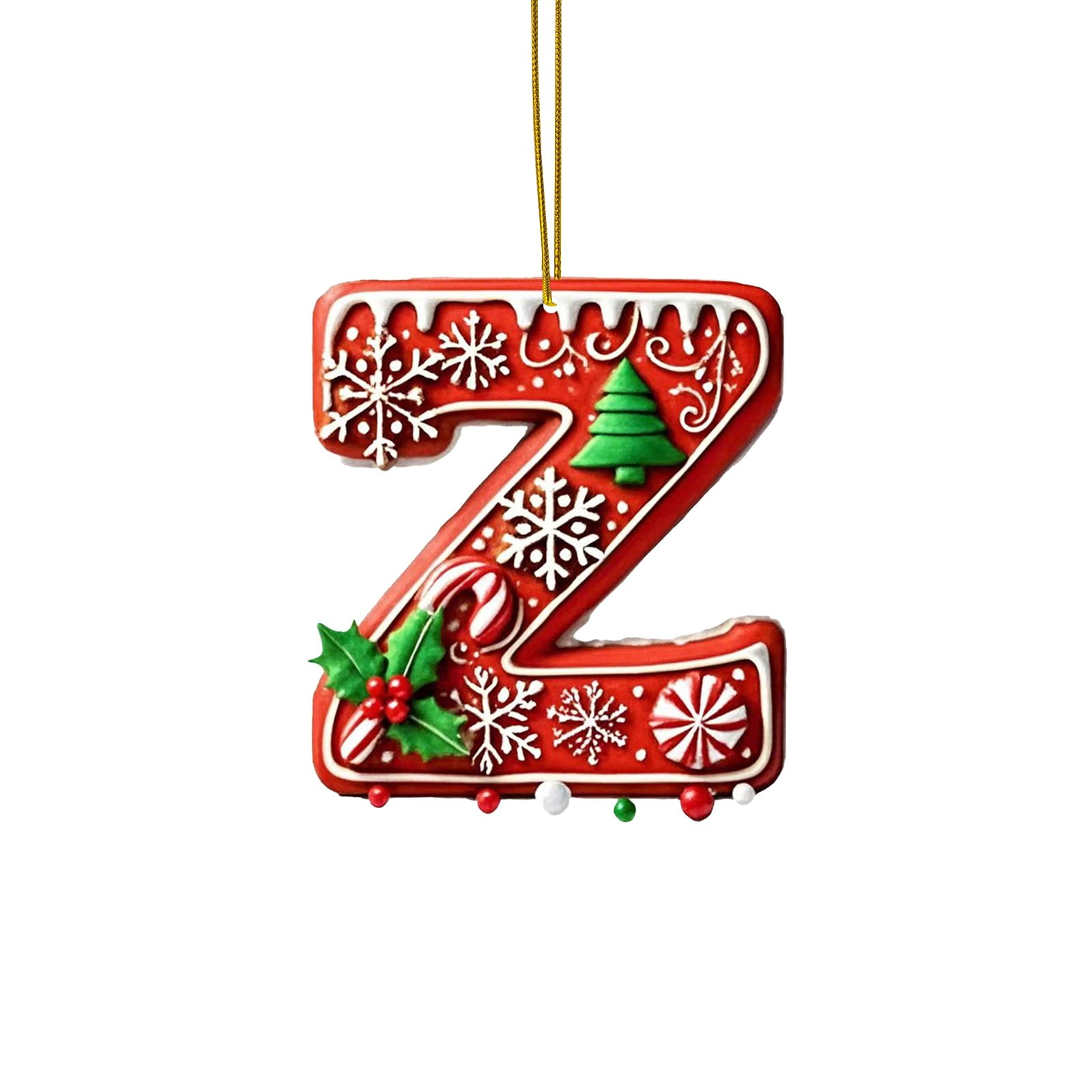 Red Letters Christmas Tree Decorations - Mini Alphabet Hanging ...
