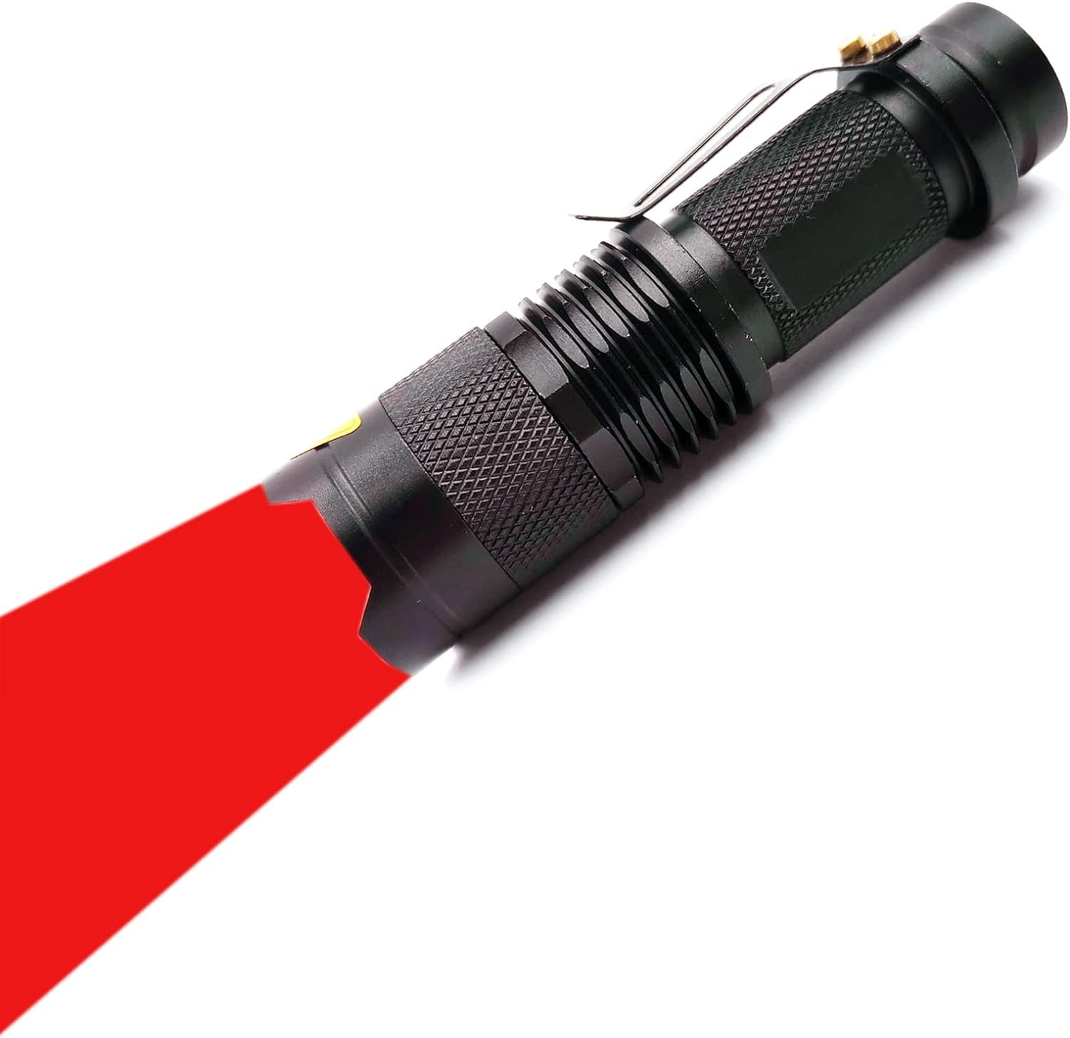 Red Light Flashlight Single Mode Red Light Torch with Clip Zoomable Red ...