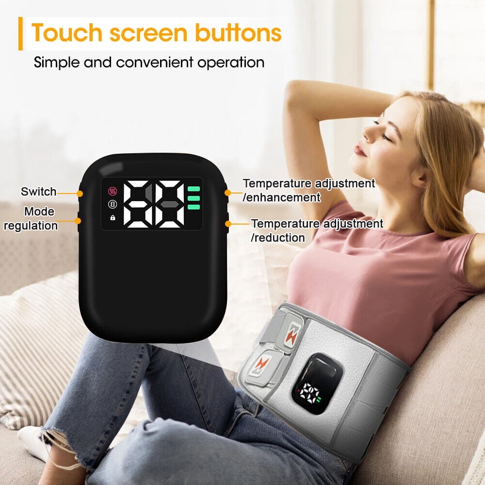 Red Light Heating Lumbar Back Support Brace Vibration Waist Belt ...