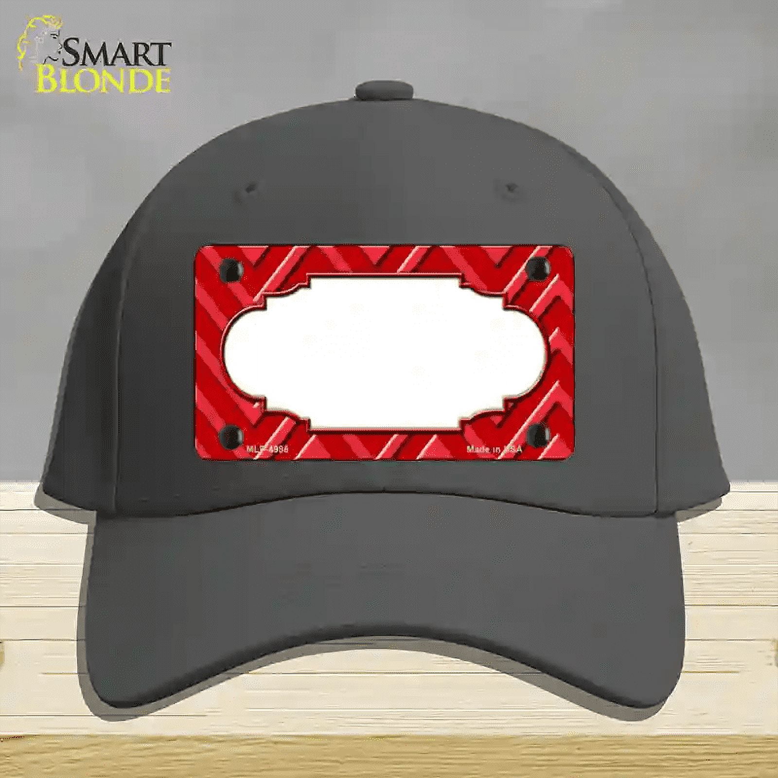 Red Light Red Large Scallop Chevron Novelty License Plate Hat Cotton ...