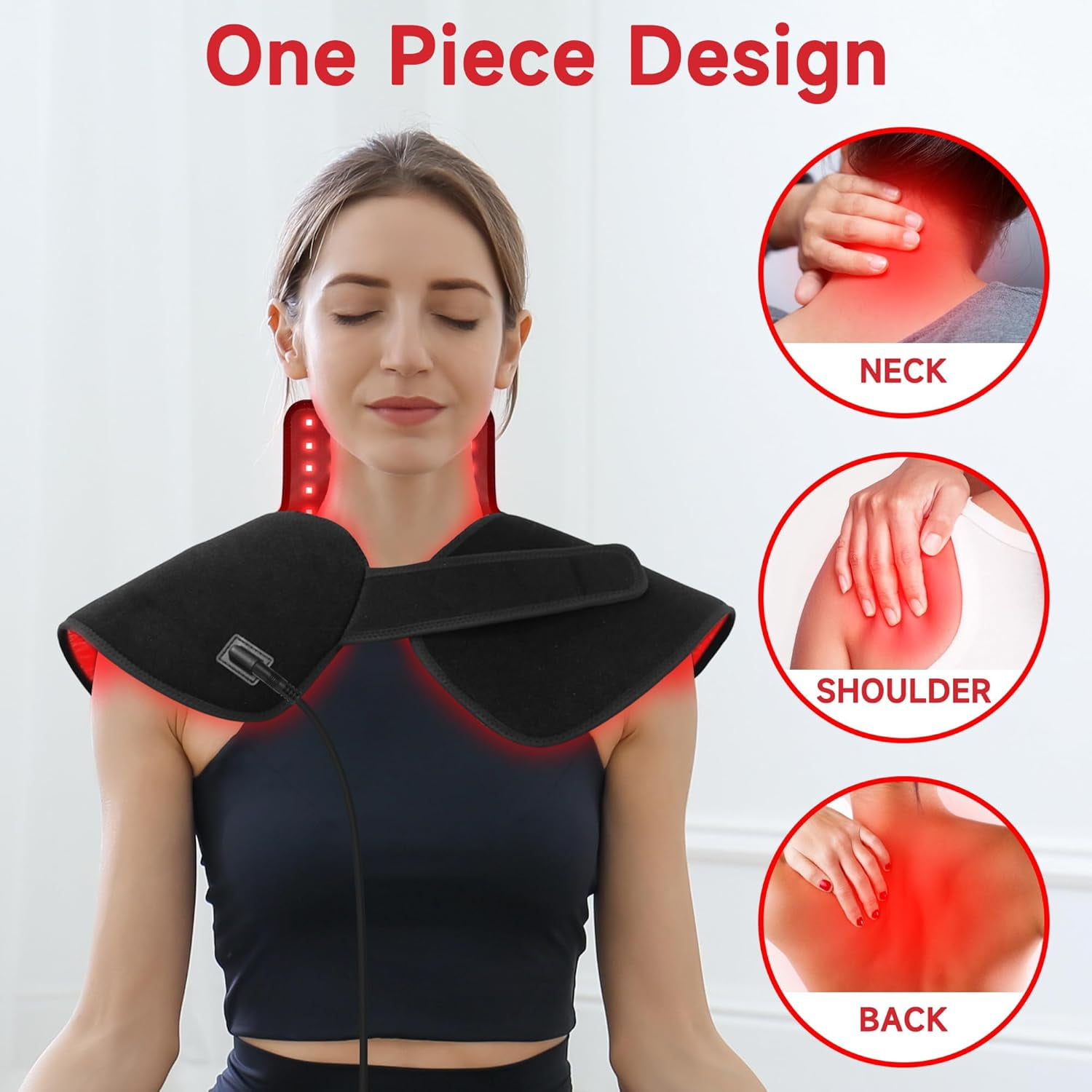 Red Light Shoulder Pad - Body and Muscle Relaxation Cordless Infrared ...