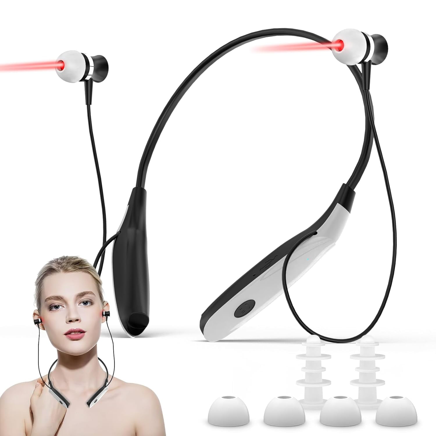 Red Light Headphones Device for Nose & Ears, 650nm Portable Red Light ...