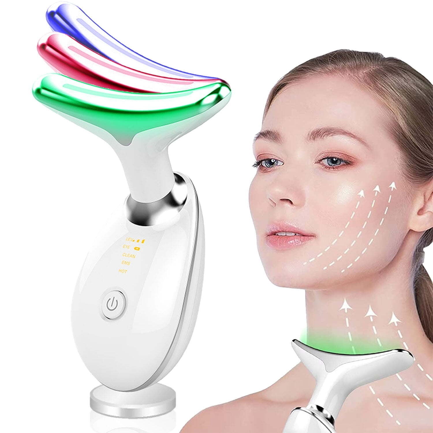 Red Light Therapy for Face, 3-in-1 Firming Removal Facial Massager LED ...