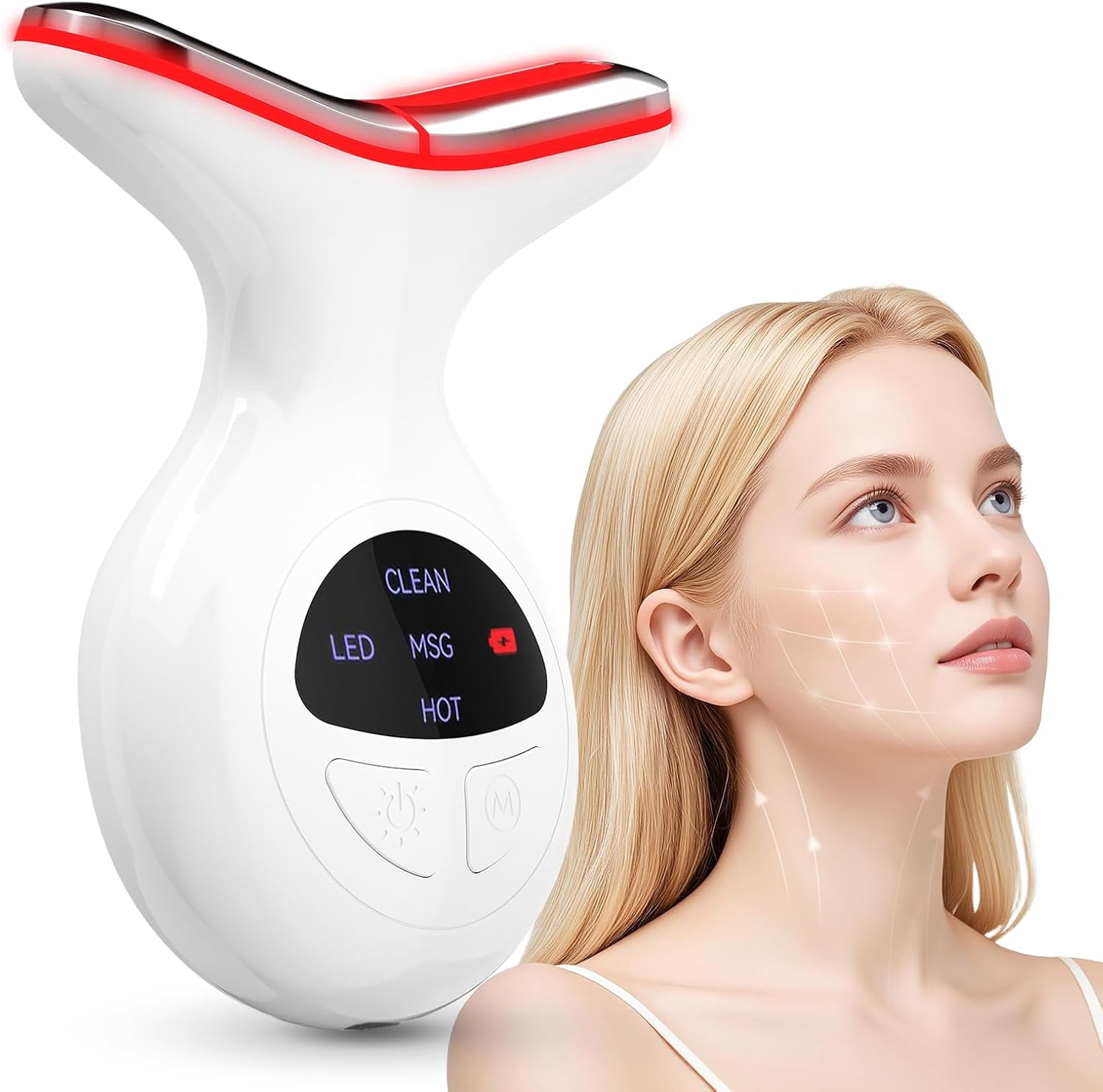 Red Light Therapy for Face, Multifunctional Face Massager with Micro ...