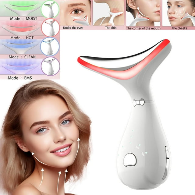 HQinX Microcurrent Facial Device,Red Light Therapy for Face and Neck,3 ...