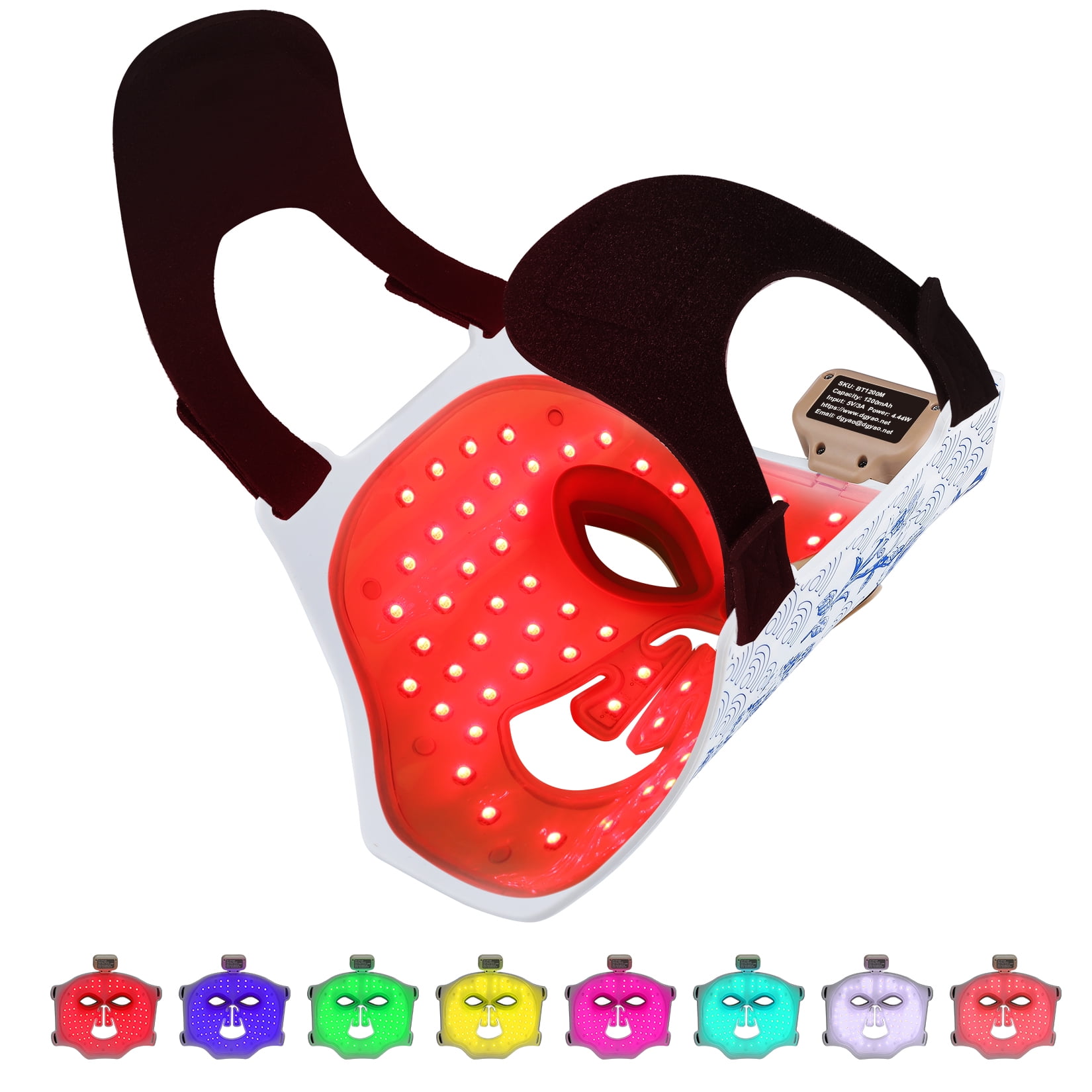 New 8 Colors Red Light Therapy for Face Cordless Led Mask Light Therapy ...