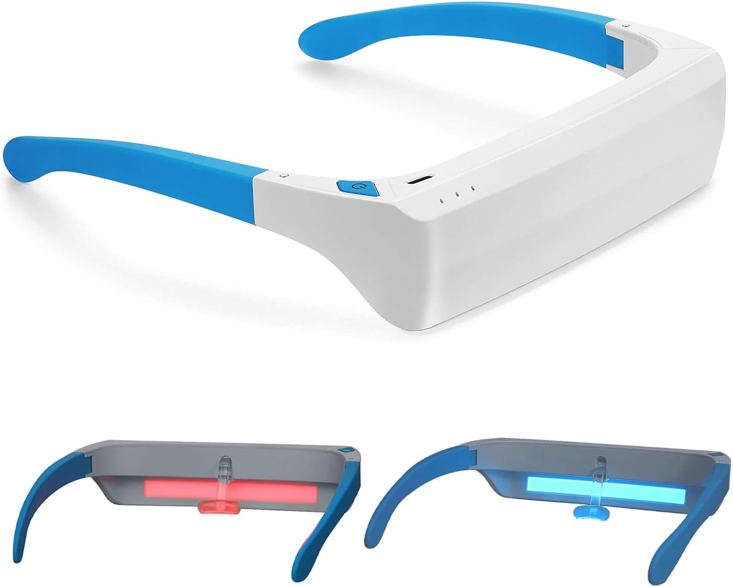 Red Light Therapy Glasses with 670nm Red Light for Eye Health, Blue ...