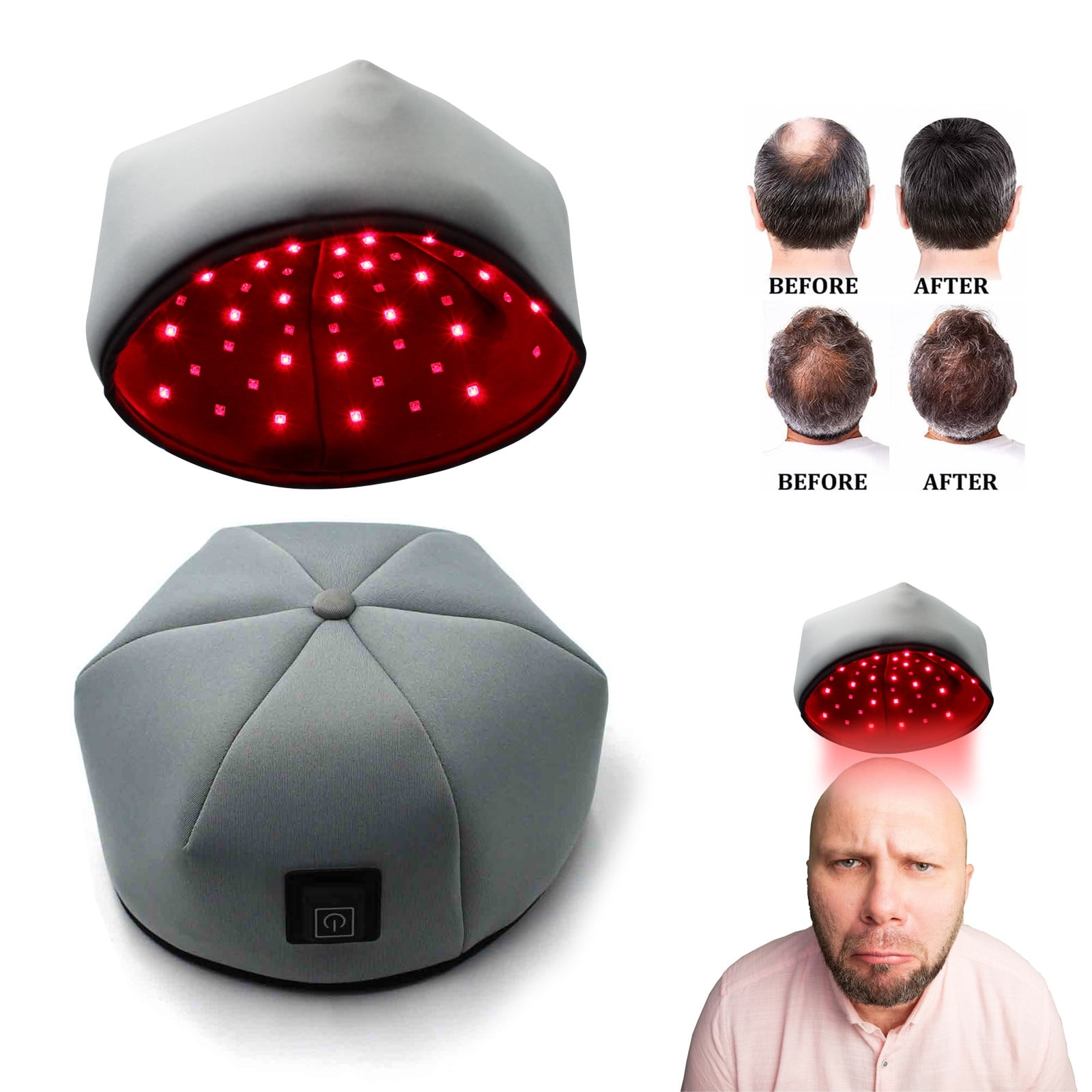Red Light Therapy Hat for Hair Growth - 120 LED Diodes (660nm Red ...