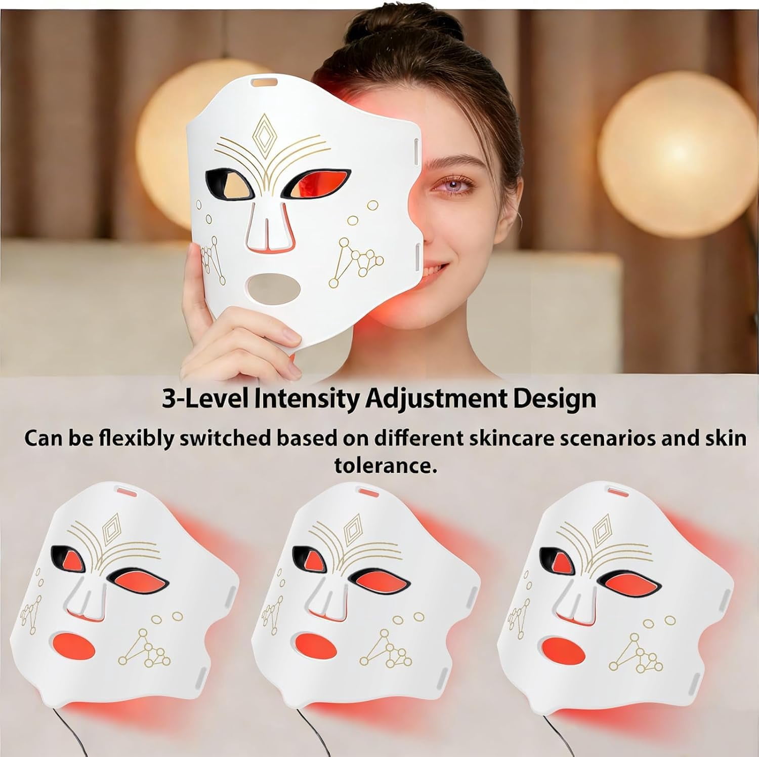 Red Light Therapy Mask for Face, LED Face Mask Light Therapy Device ...