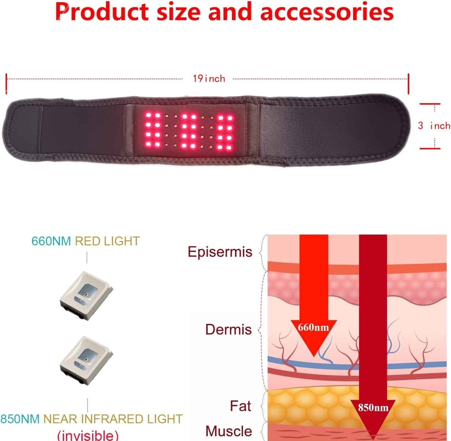 Red Light Therapy for Neck, Near Infrared Light Therapy Belt Wearable ...