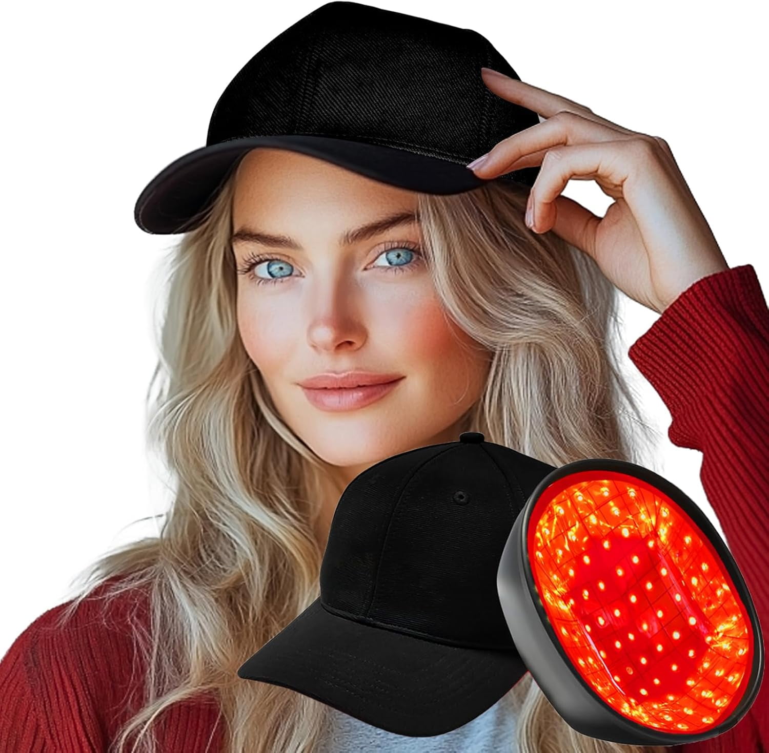 Red Light Wellness Hat for Scalp Care Support, Cordless & Rechargeable ...