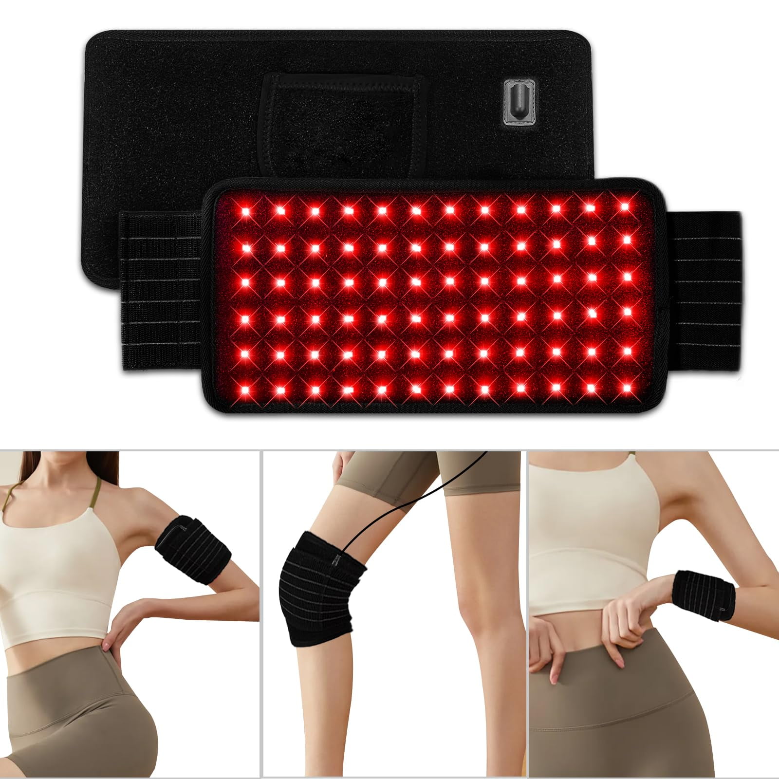 Red Light Wristband, Portable Adjustable Tightness, 72 pcs 3 in 1 Chip ...
