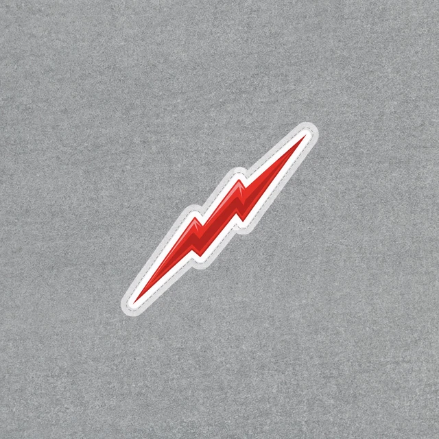 Red Lightning Bolt Sticker - Vivid Weather Icon Decal For Laptops ...