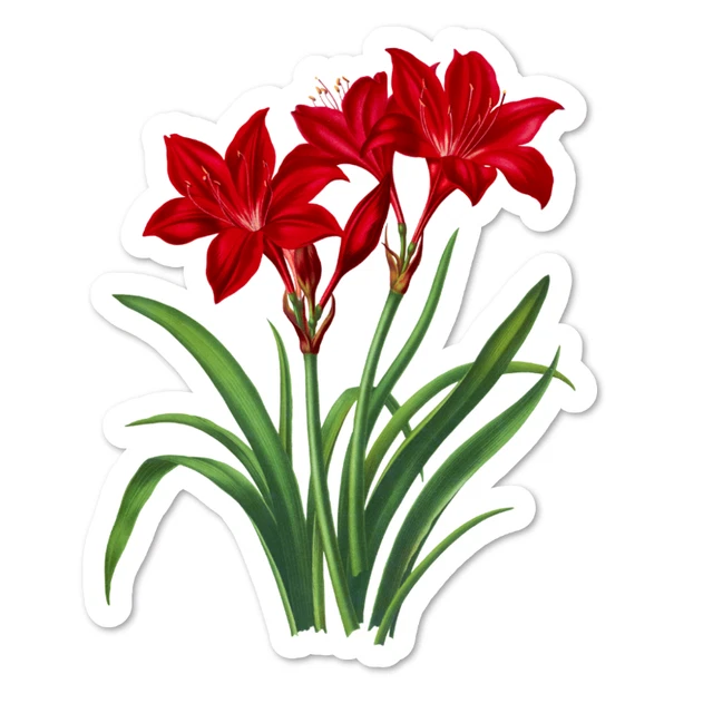 Red Lily Sticker, Water Resistant, Scrapbooking, Laptop,Phone Decal ...