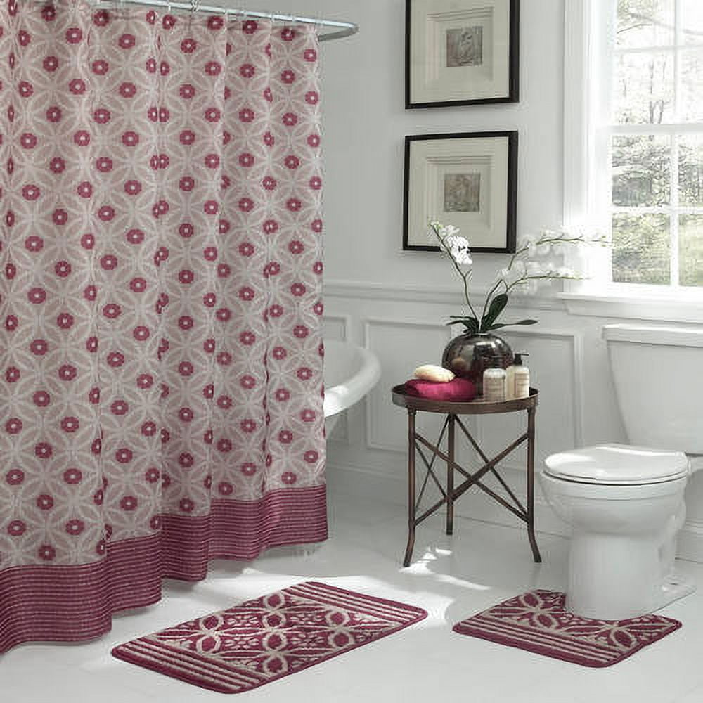 Red/Linen Flower, Bathroom Set, 15 Piece, Hartford - Walmart.com