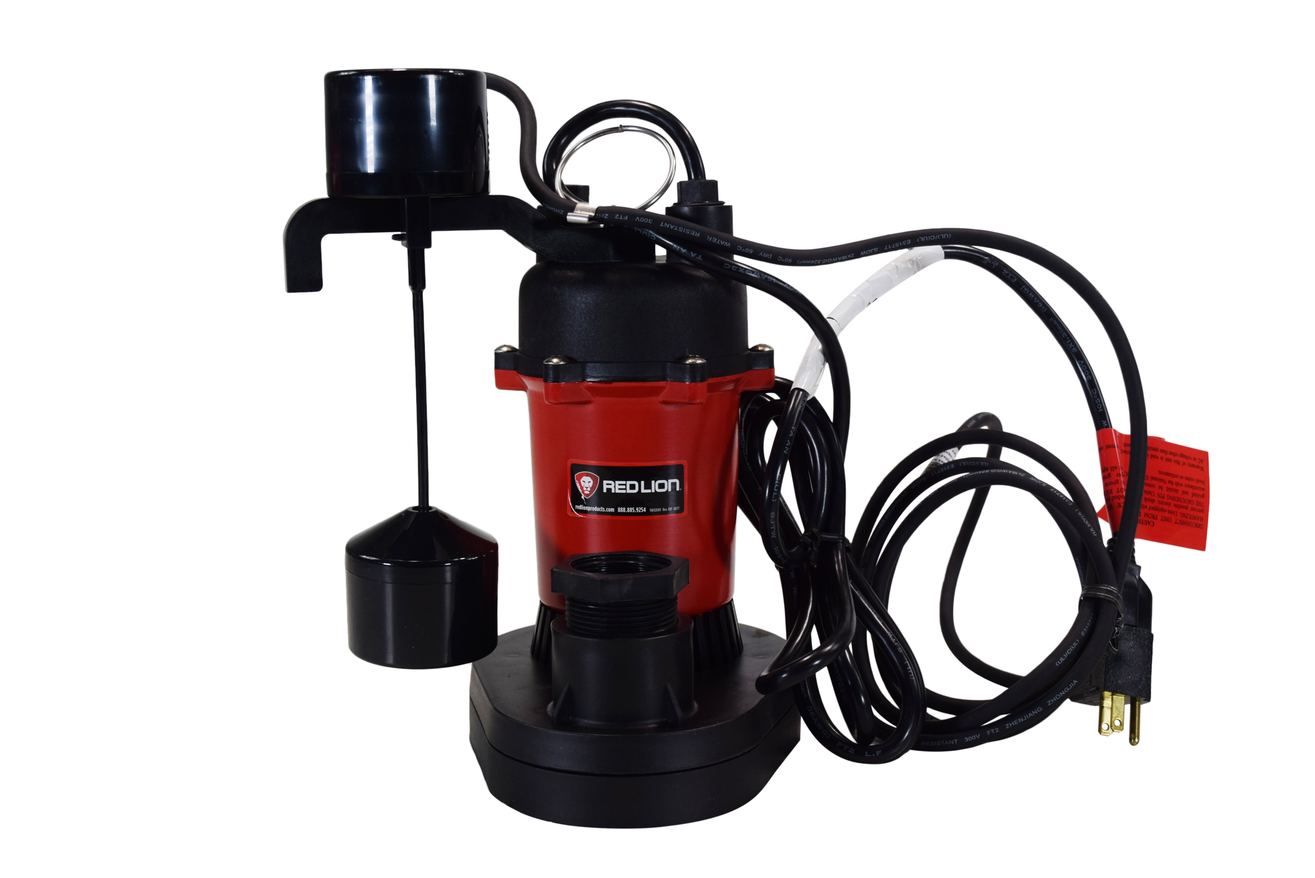Red Lion RL-SP33V 115V 1/3 HP 3200 GPH Aluminum Thermoplastic Sump Pump ...