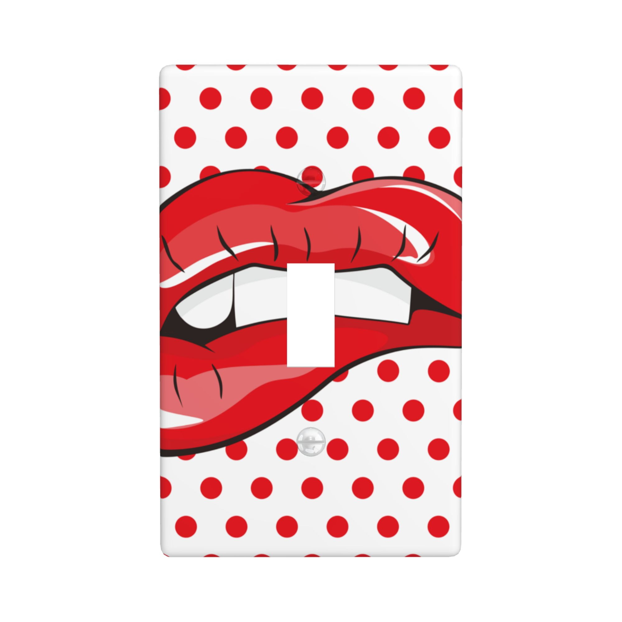 Red Lip Printed Single Toggle Light Switch Plate Decorative Wall Plate ...