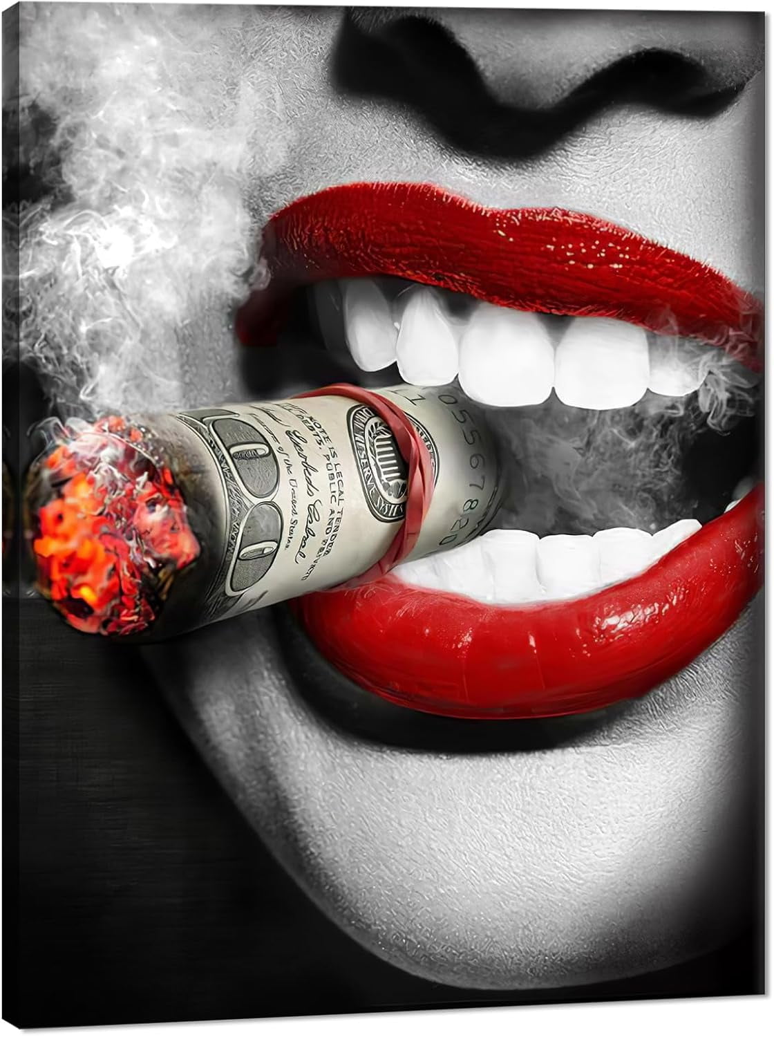 Red Lip Wall Art Modern Sexy Poster Print on Canvas Decor Modern Giclee ...