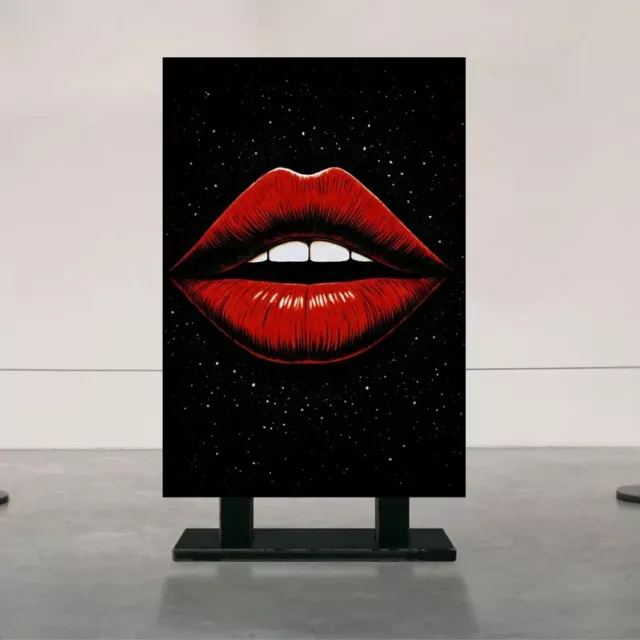 Red Lips Art Print, Cosmic Kiss, Galaxy Lips, Abstract Portrait NO ...