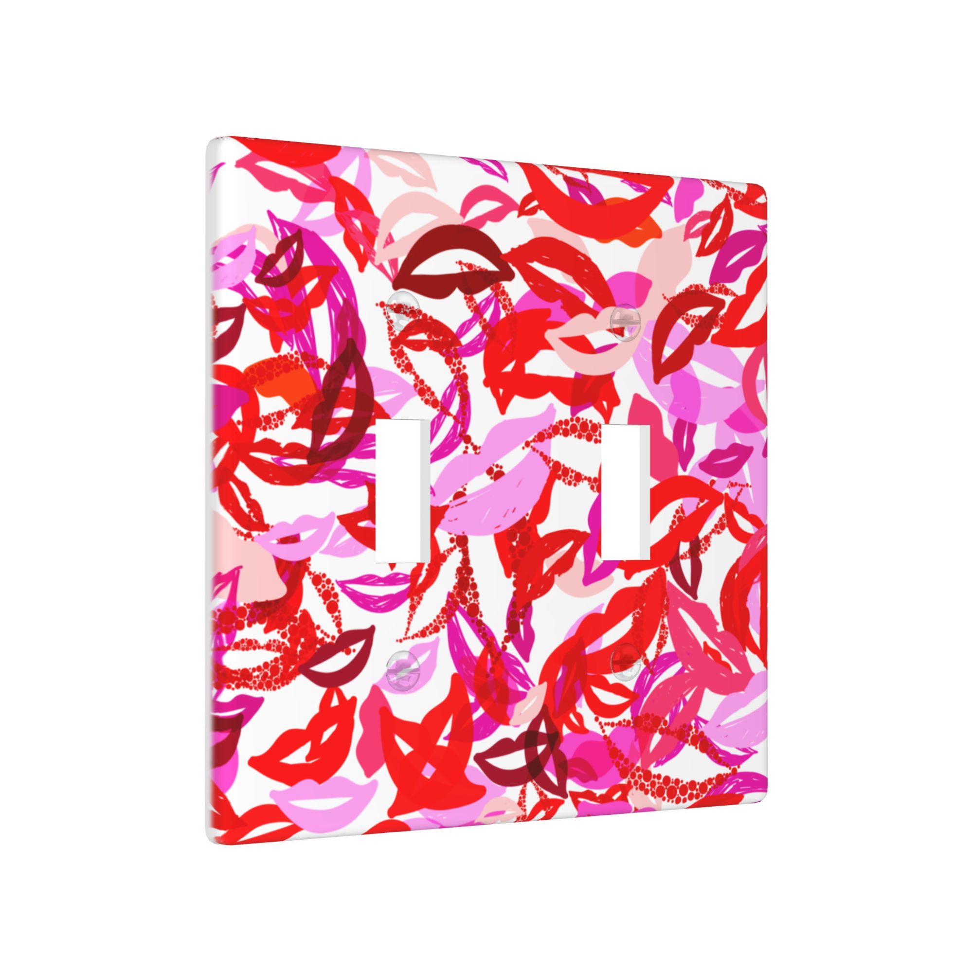 Red Lips Background Double Toggle Light Switch Plate Decorative Wall ...