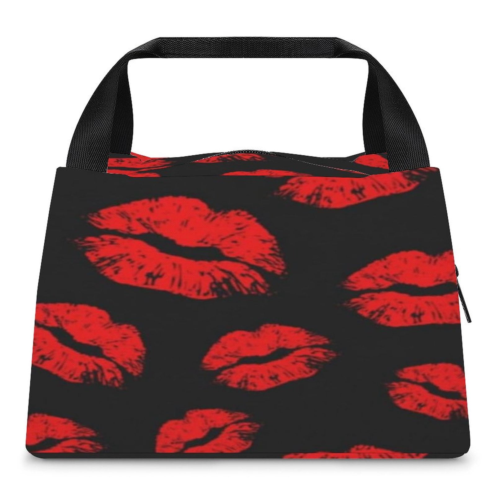 Red Lips Insulated Lunch Bag for Women/Men - Reusable Lunch Box for ...