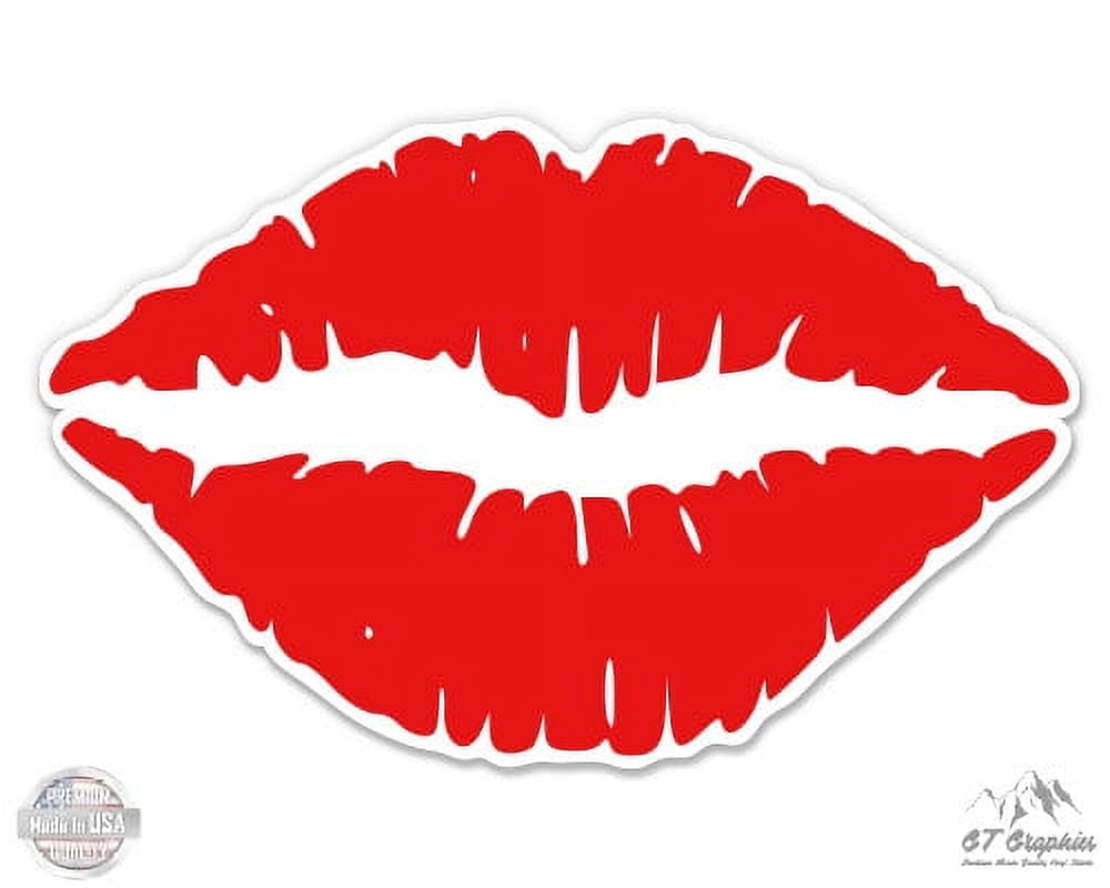 Red Lips Kiss Sexy - 3" Vinyl Sticker - For Car Laptop I-Pad Phone ...