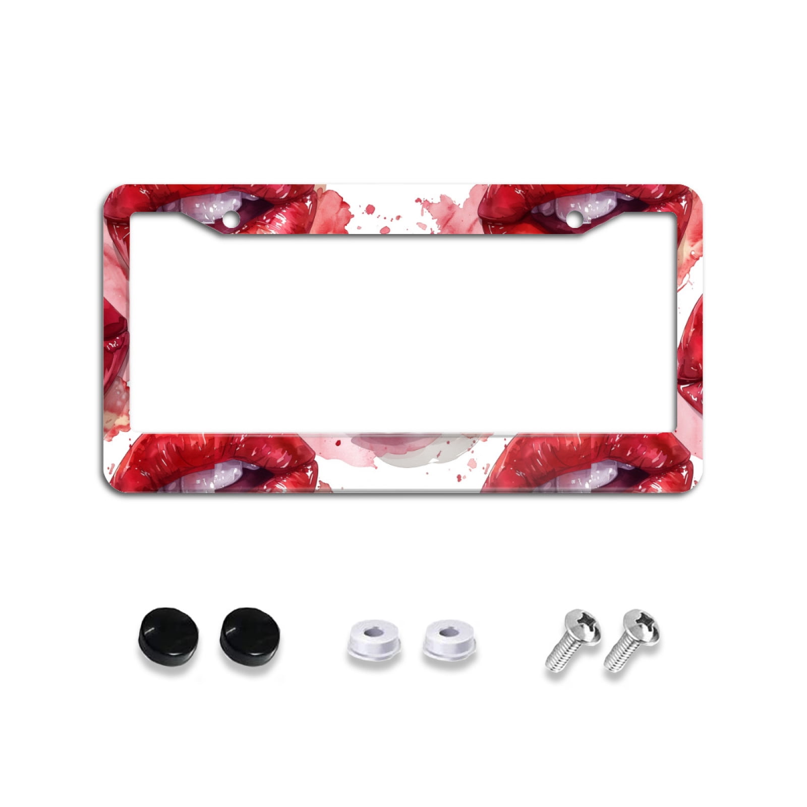 Red Lips License Plate Frames for Women Men Car Plate Holder Cover ...