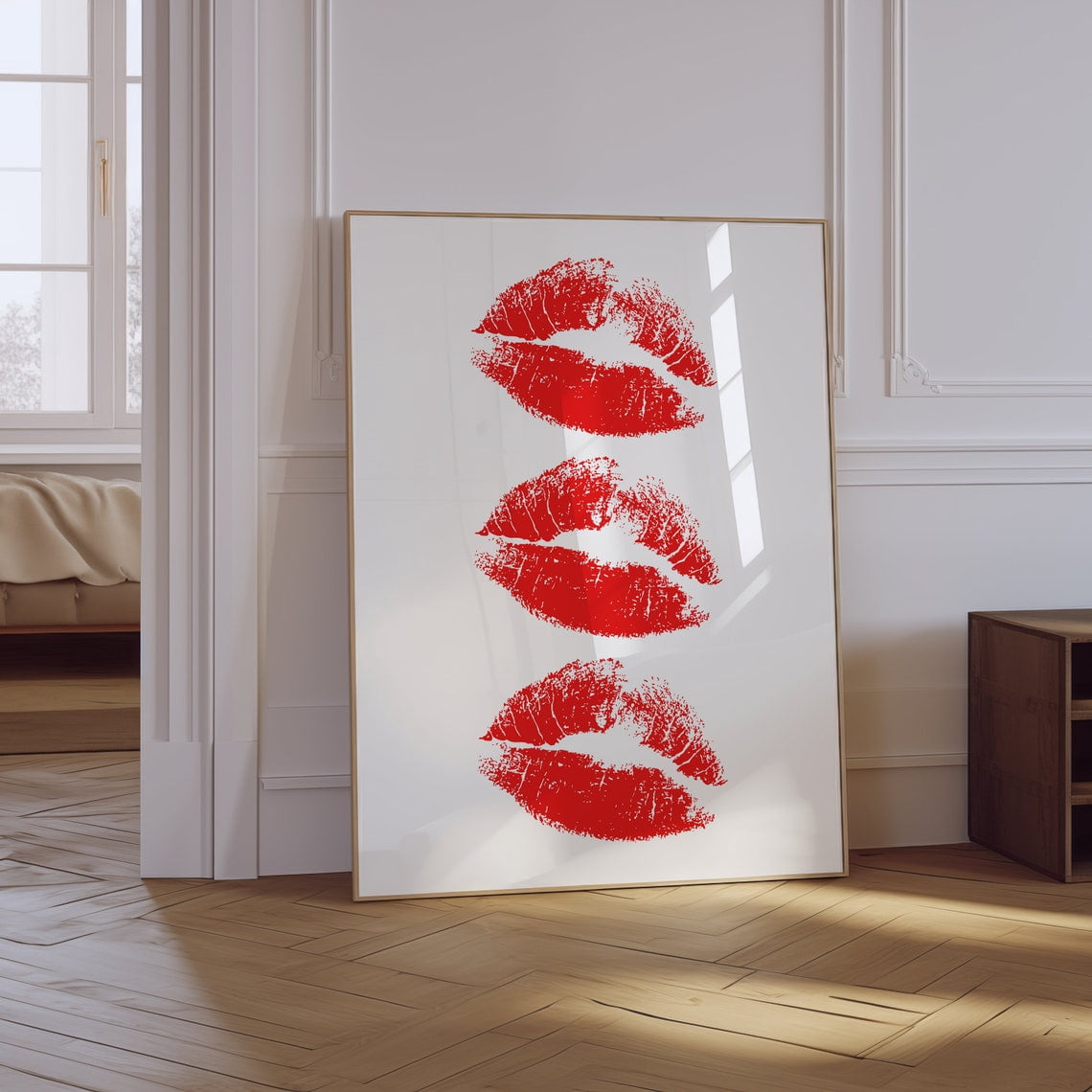 Red Lips Preppy Dorm Poster, Unframed Size 24x36 - Walmart.com