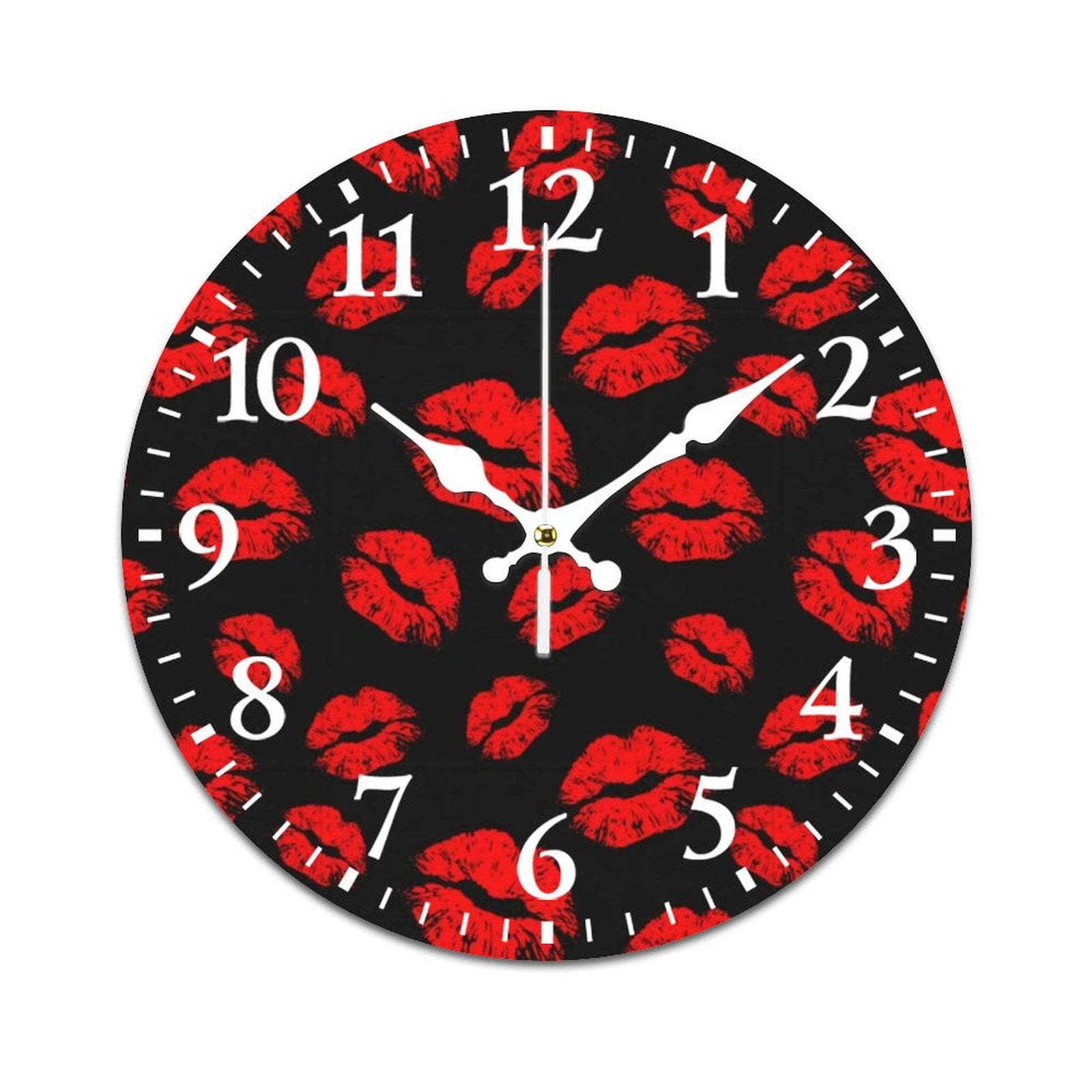 Red Lips Wall Clock Modern Design Clocks Wall Hanging Home Office ...