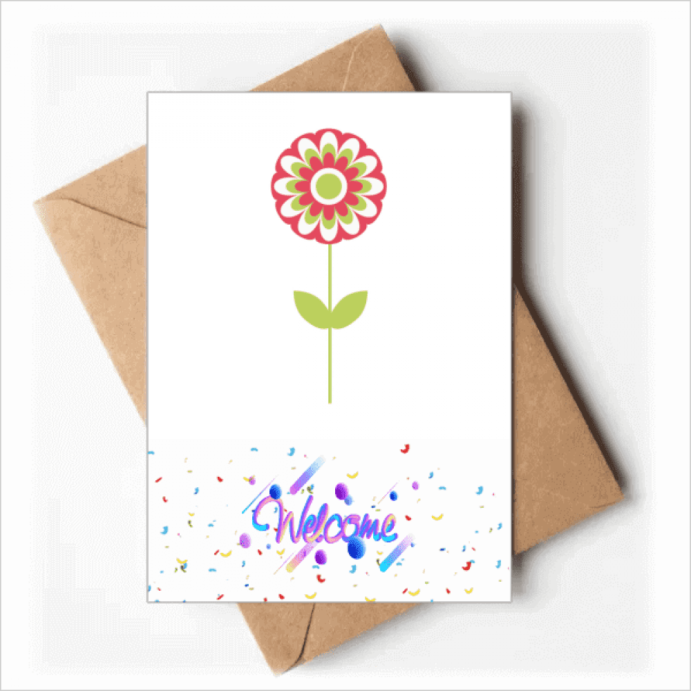Red Little Flower Cartoon Welcome Back Greeting Cards Envelopes Blank ...