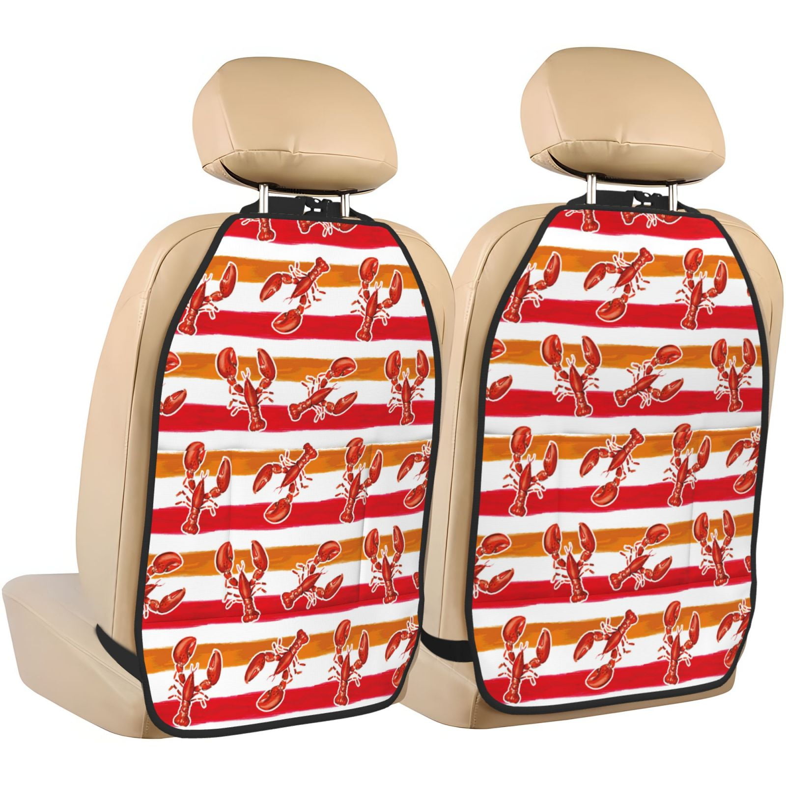 Red Lobster Backseat Car Organizer, 2 Pack Kick Mats Back Seat ...