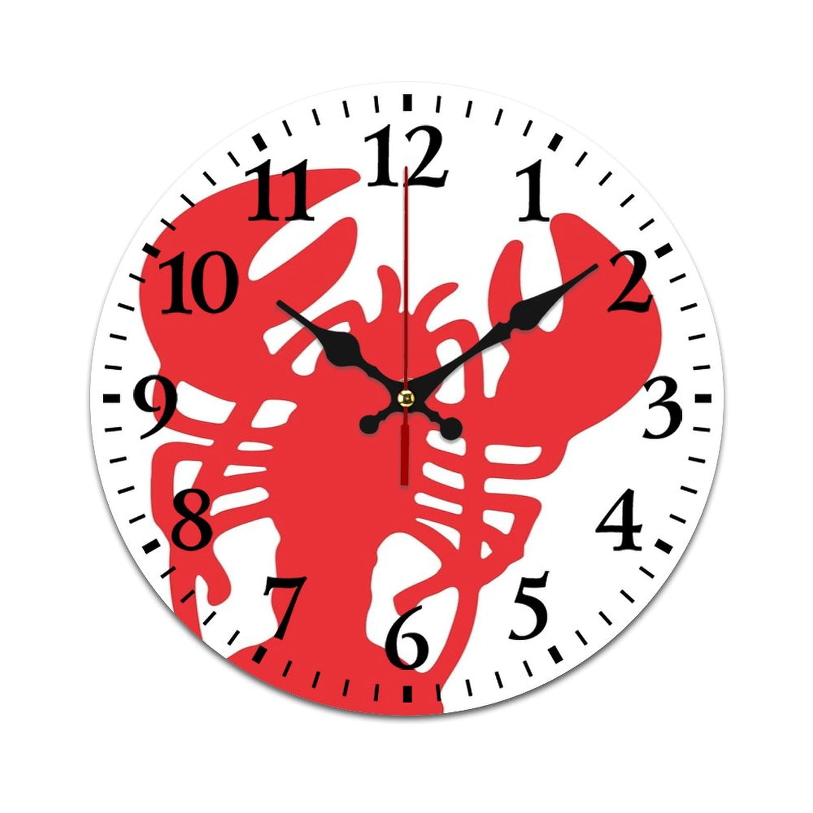 Red Lobster Flare Wall Clock Modern Design Clocks Wall Hanging Home ...