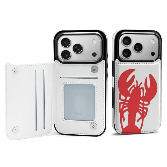 Red Lobster Leather Wallet Case for iPhone 17 Wallet Case Card Holder ...