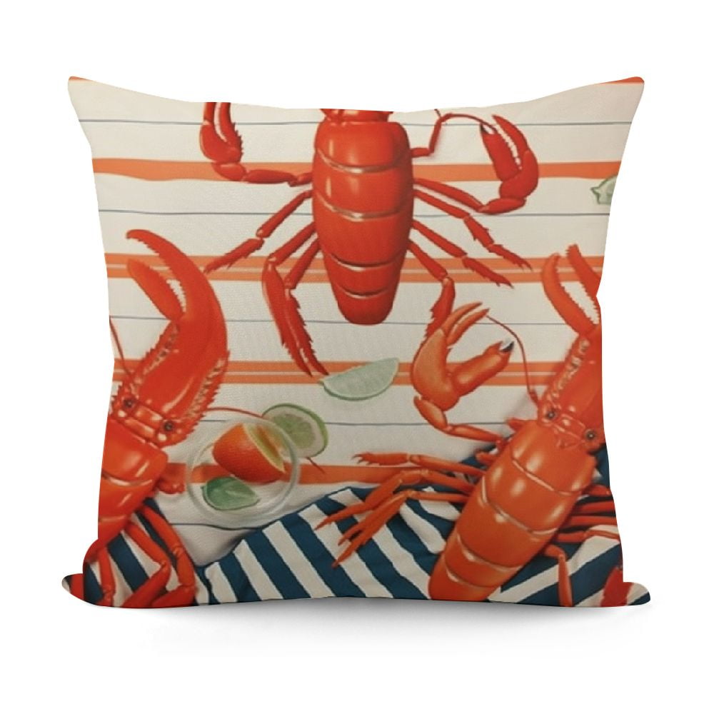 Red Lobster Pillow Covers Ocean Animals Throw Pillow Covers For Kids ...