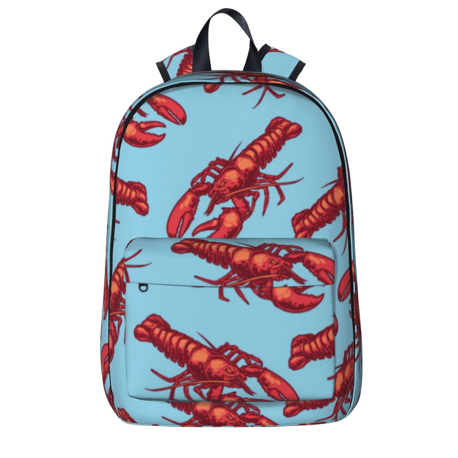 Red Lobster Print Blue Travel Backpack for Women Men, Lightweight Carry ...
