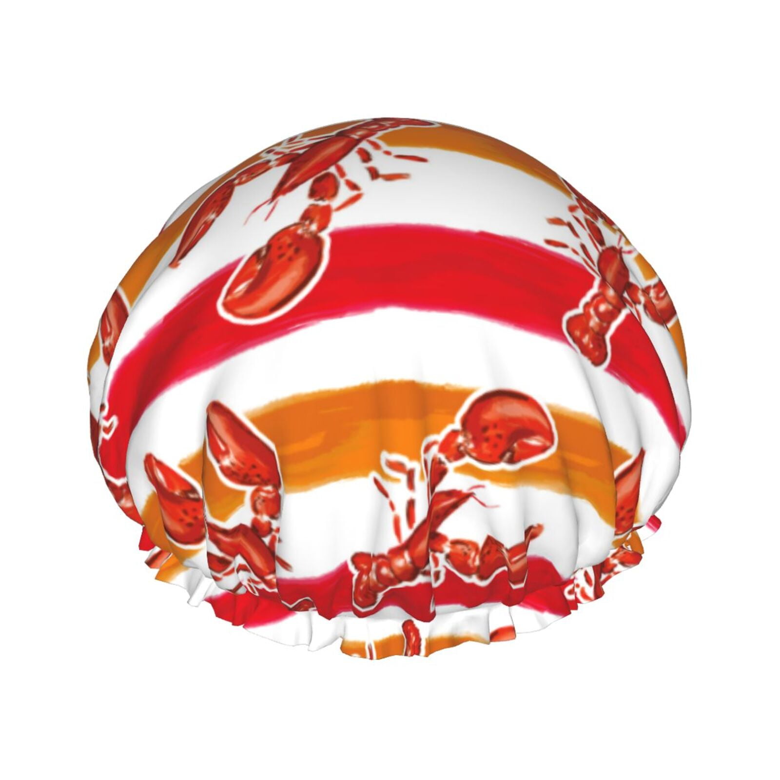 Red Lobster Shower Cap, Reusable Bath Hair Hat for all Hair Lengths ...