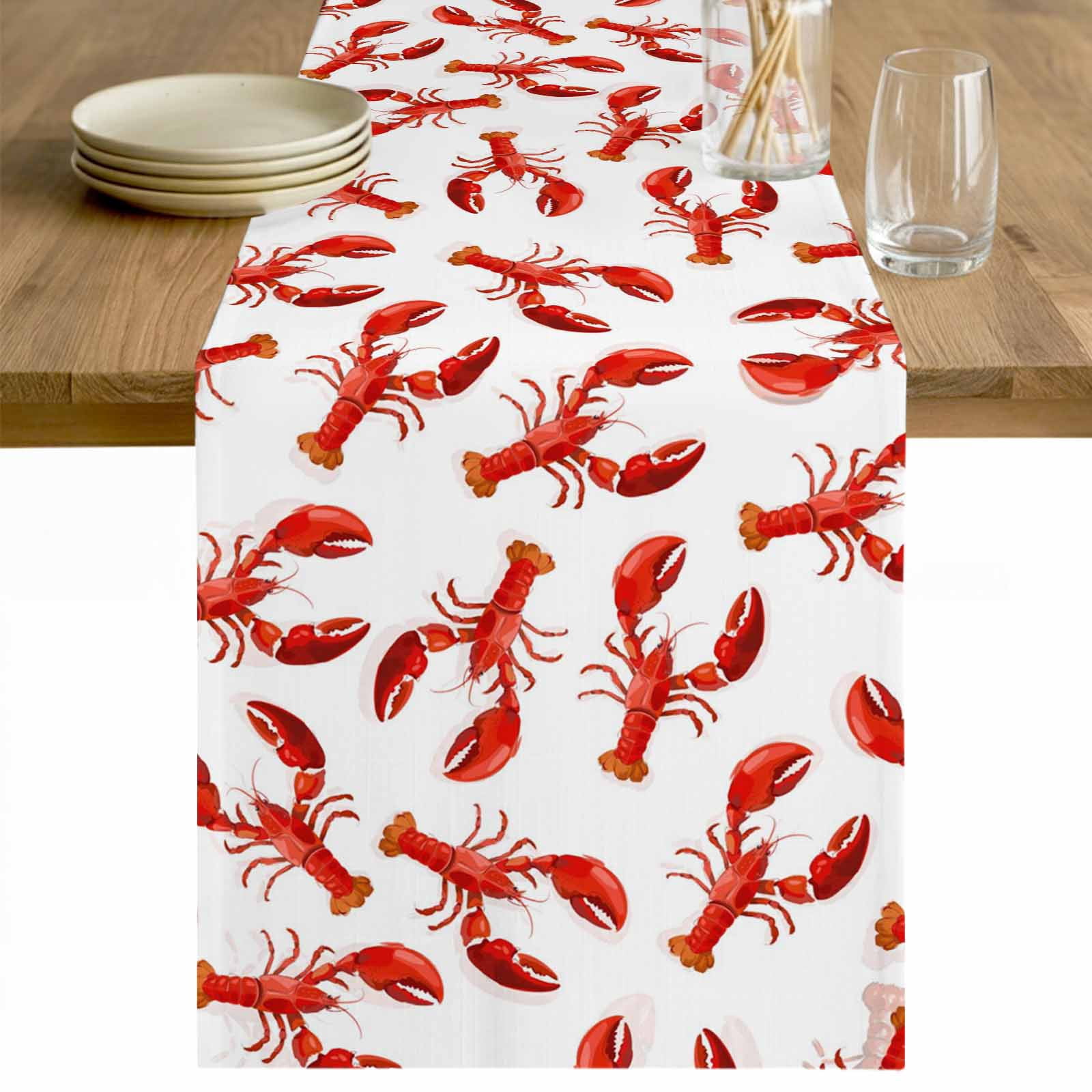 Red Lobster Table Runner 60 Inches Long Farmhouse Dress Scarves, Summer ...