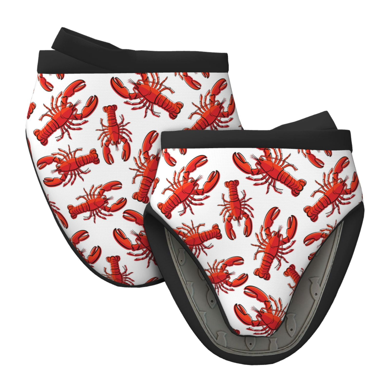 Red Lobster print Oven Mitts Heat Resistant - Soft Lining Silicone Mini ...