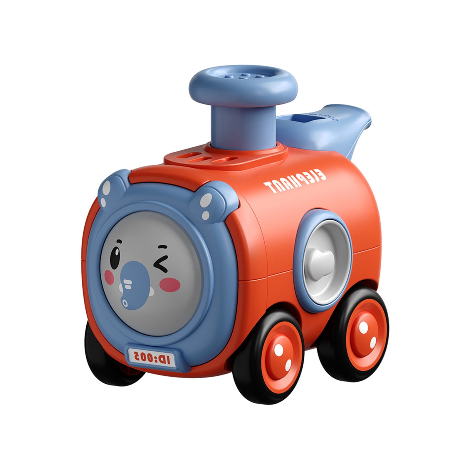 Red Locomotive Push Toy Manual Movement Wheels Face Twist Feature ...
