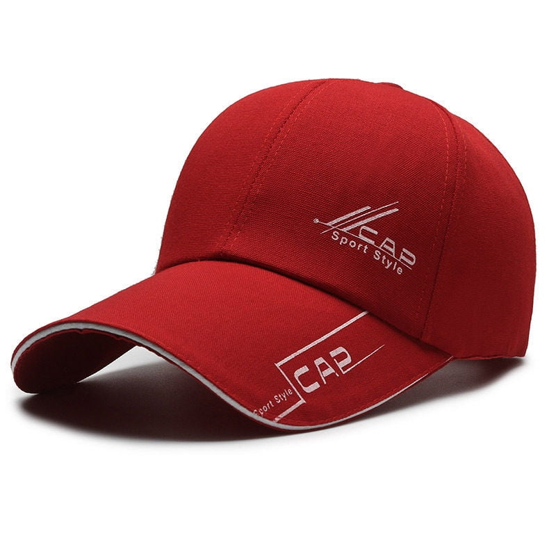 Red Long Brimmed Baseball Cap Outdoor Adjustable Sun Hat - Walmart.com