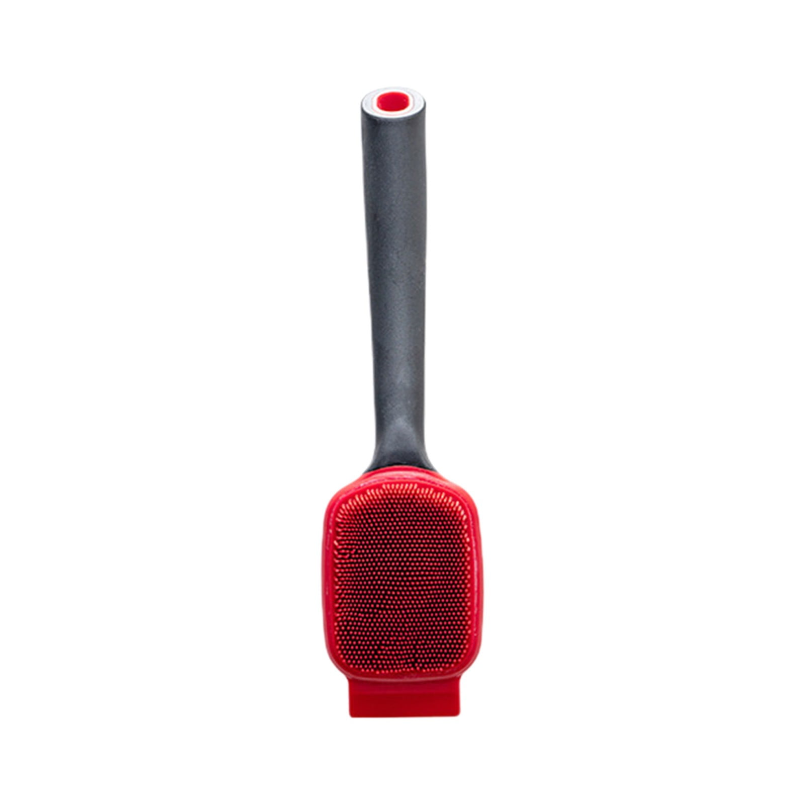 Red Long Handle Pot Scrubber Brush With Scraper, Non-Stick Safe ...