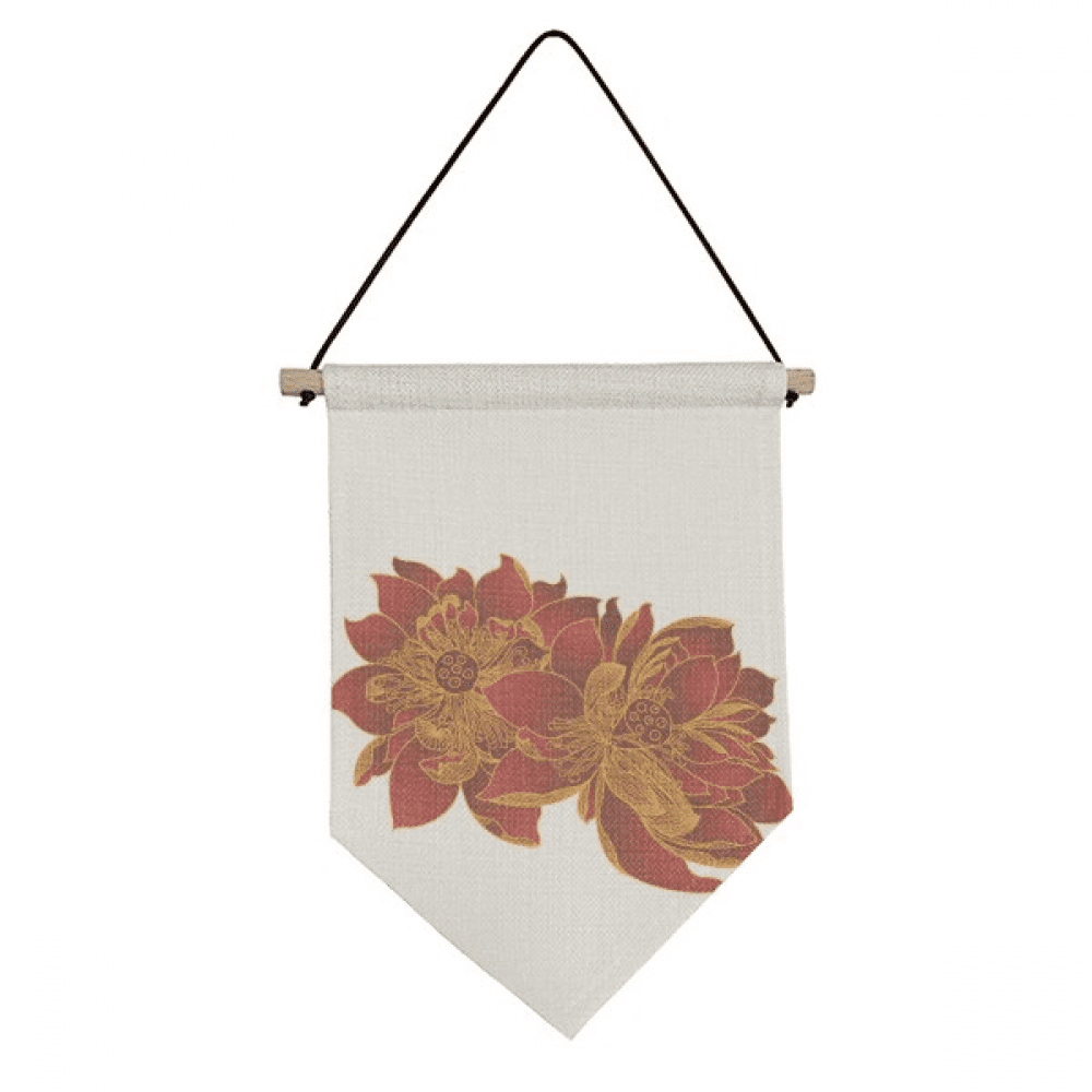 Red Lotus Flower Lotus Flower Canvas Flag Hanging Wall Art Decor Banner ...