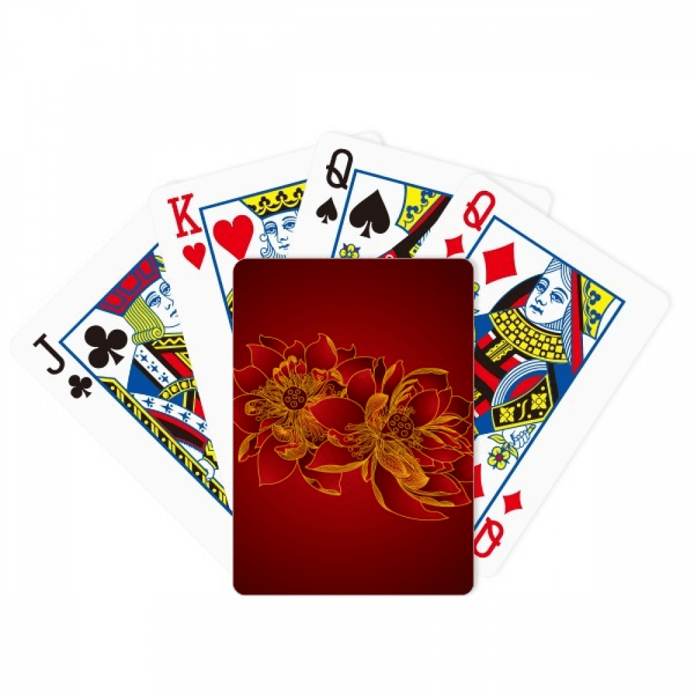 Red Lotus Flower Lotus Flower Poker Playing Magic Card Fun Board Game ...