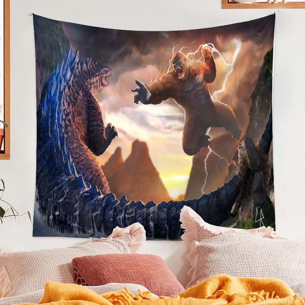 Red Lotus Godzilla tapestry Room decoration background wall hanging ins ...