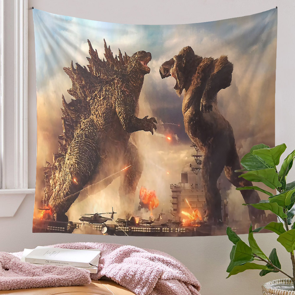Red Lotus Godzilla tapestry Room decoration background wall hanging ins ...