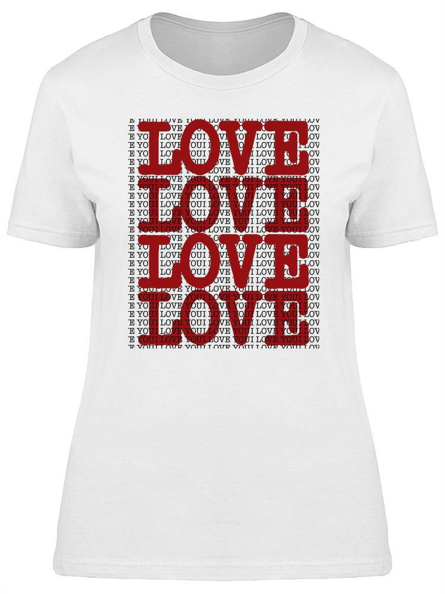 Red Love Design T-Shirt Women -Image by Shutterstock, Female x-Large ...
