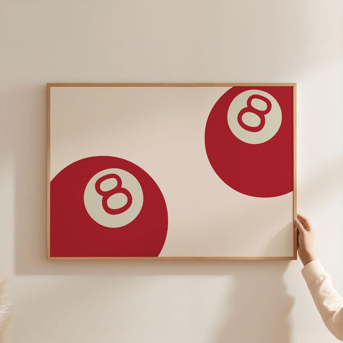 Red Lucky 8 Eight Ball Poster | Horizontal Landscape Art For Aesthetic ...