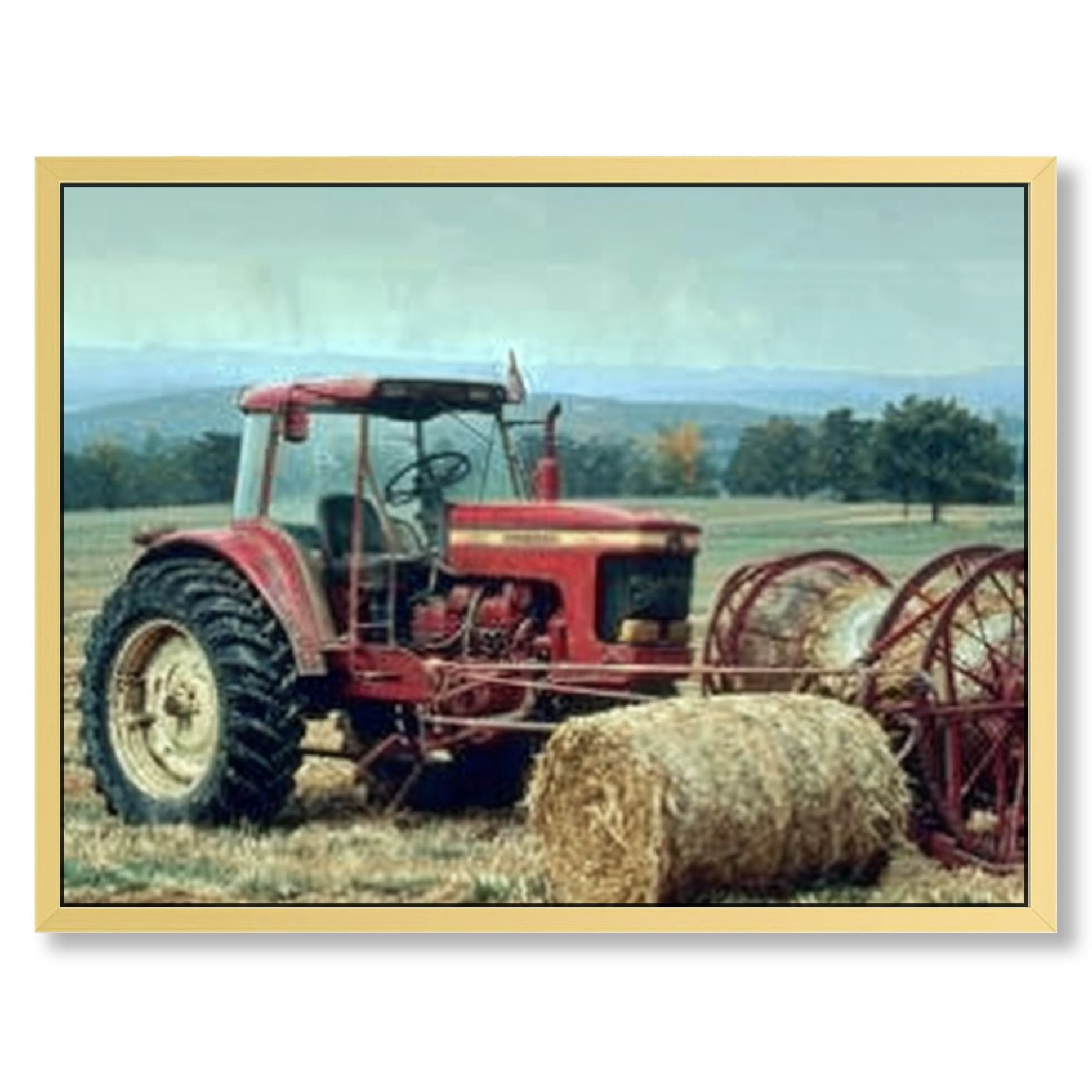 Red M Vintage Farm Tractor Wall Decor Art Print Poste - Walmart.com